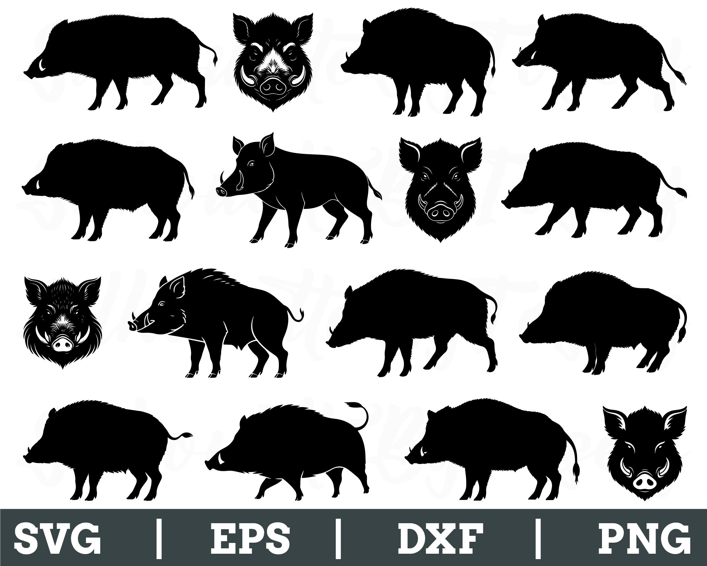 Wild Boar Svg, Wild Boar Cut File, Boar Silhouette, Boar Dxf, Png - Etsy