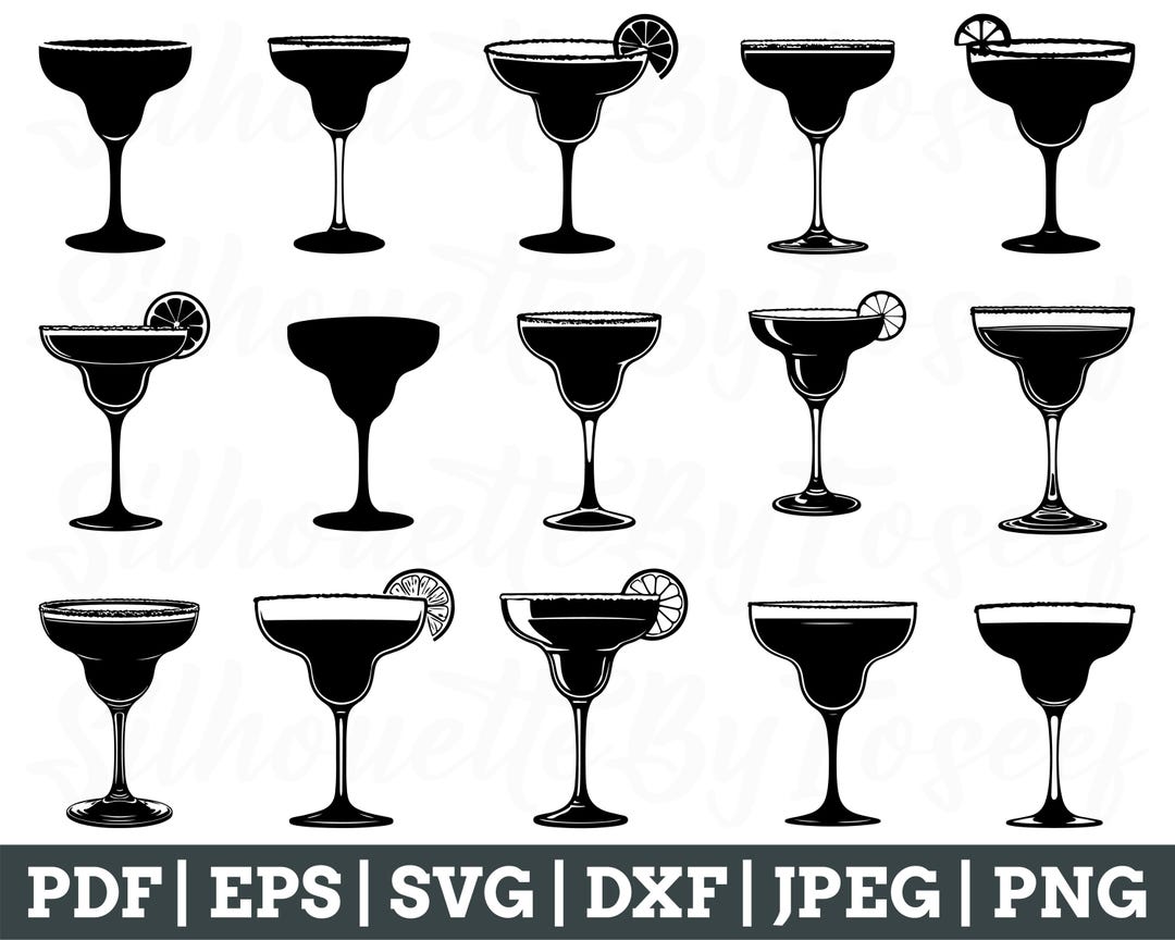 Margarita Glass Svg, Margarita Glass Vector, Margarita Glass Silhouette ...