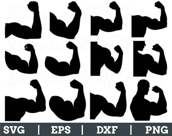 Biceps Svg, Muscle Svg, Arm Flex Svg, Vector Cut File for Cricut ...