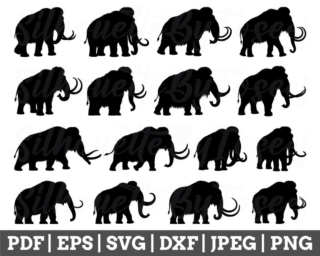 Mammoth Svg, Mammoth Cut File, Mammoth Silhouette, Mammoth Dxf, Jpeg ...