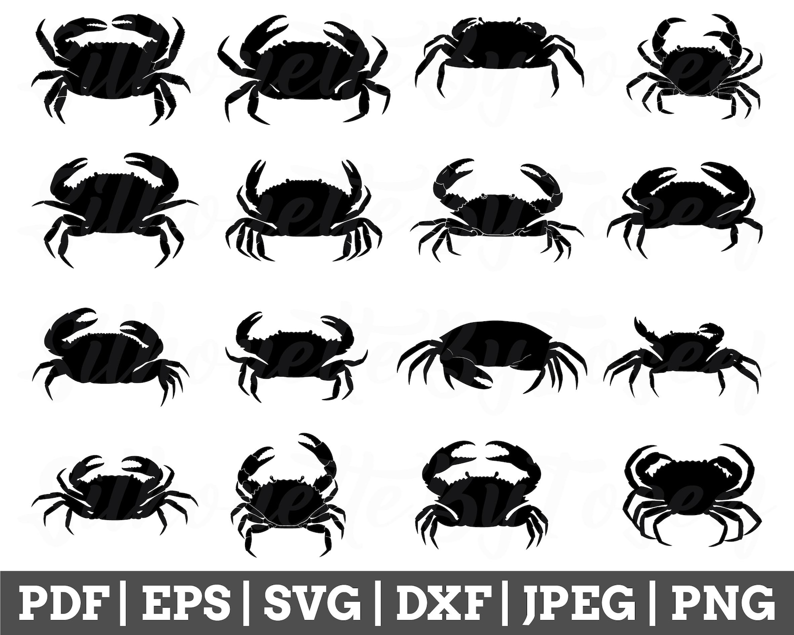 Crab Svg, Crab Cut File, Crab Silhouette, Crab Vector, Crab Dxf, Jpeg ...