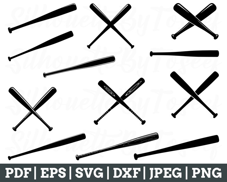 Baseball Bats Svg, Baseball Bat Silhouette, Baseball Bat Cut File ...