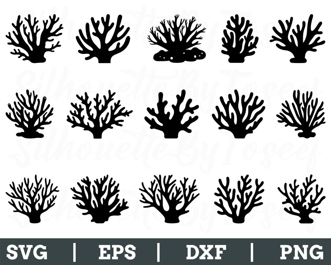 Coral Svg, Coral Silhouette, Coral Dxf, Coral Vector, Coral Cut File ...