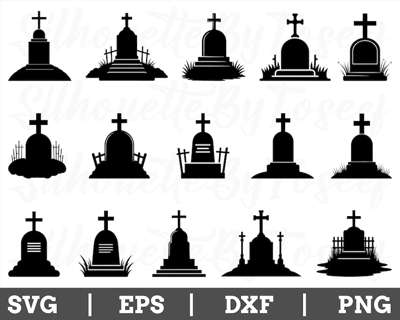 Cemetery Svg, Cemetery Silhouette, Halloween Cemetery Cut File ...