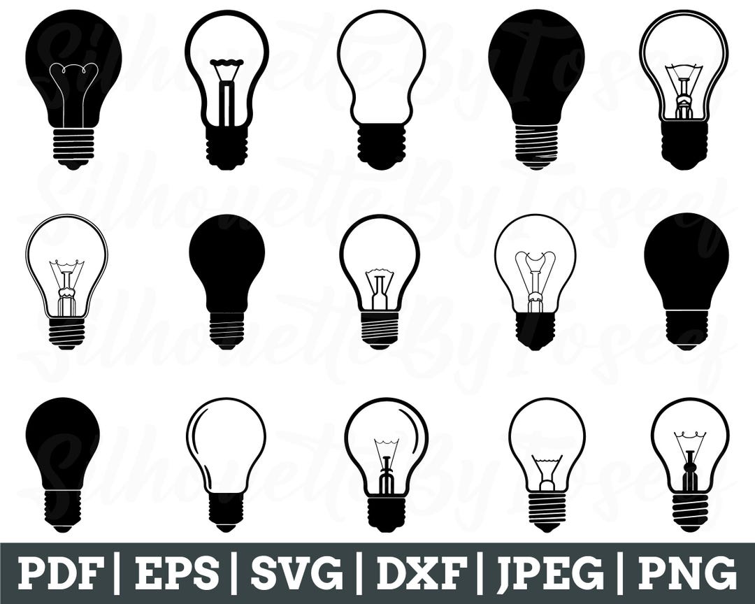 Bulb Svg, Bulb Cut File, Bulb Silhouette, Bulb Cut File, Bulb Vector ...