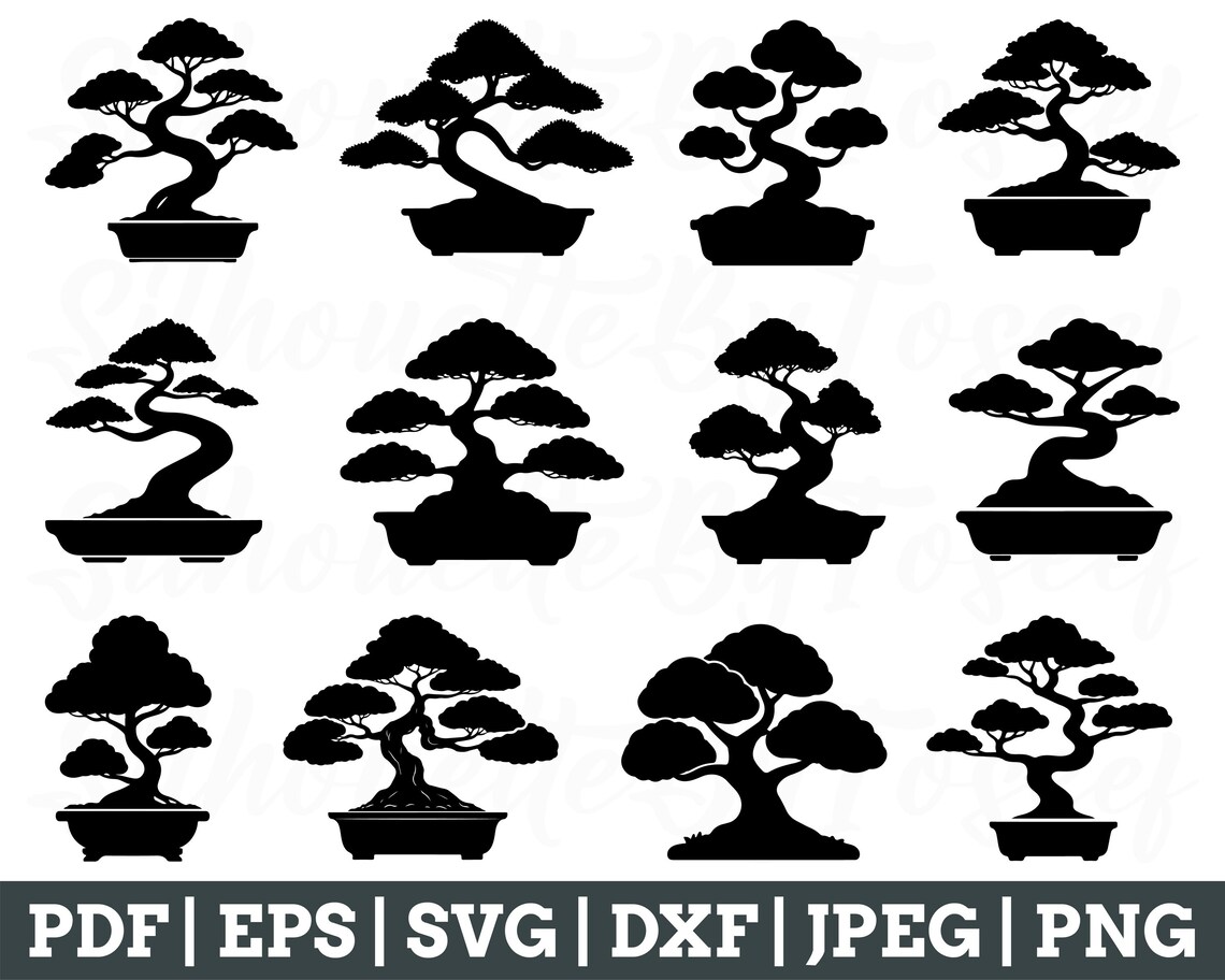 Bonsai Svg, Bonsai Silhouette, Bonsai Cut File, Bonsai Vector, Jpeg ...
