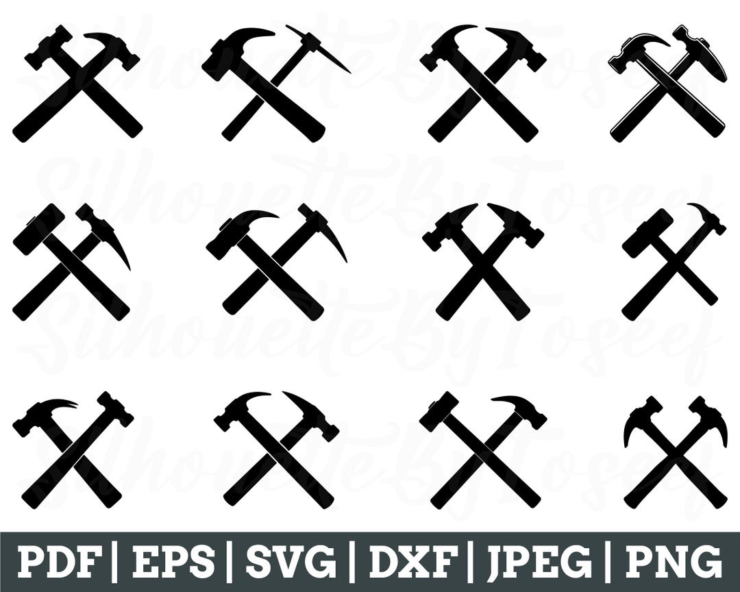 Hammers Svg, Hammers Cut File, Hammer Silhouette, Hammer Vector, Hammer ...