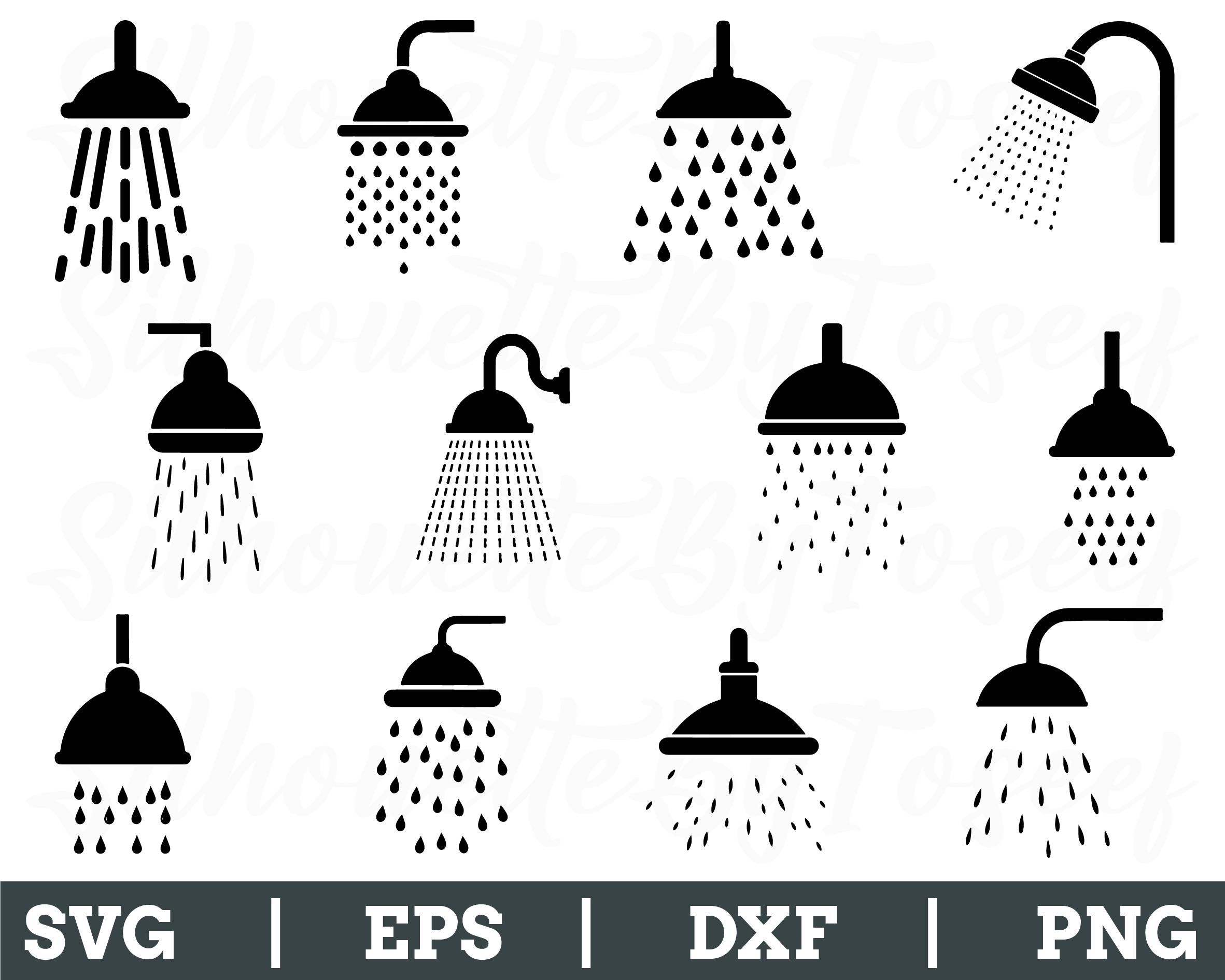 Shower Svg, Shower Silhouette, Shower Dxf, Shower Vector, Shower Cut ...