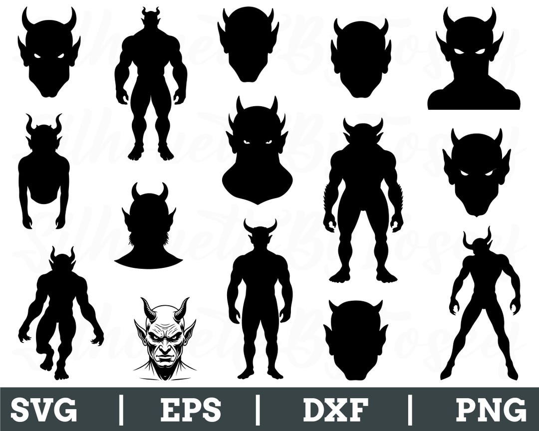 Demon Svg, Demon Silhouette, Demon Vector, Demon Dxf, Png - Etsy
