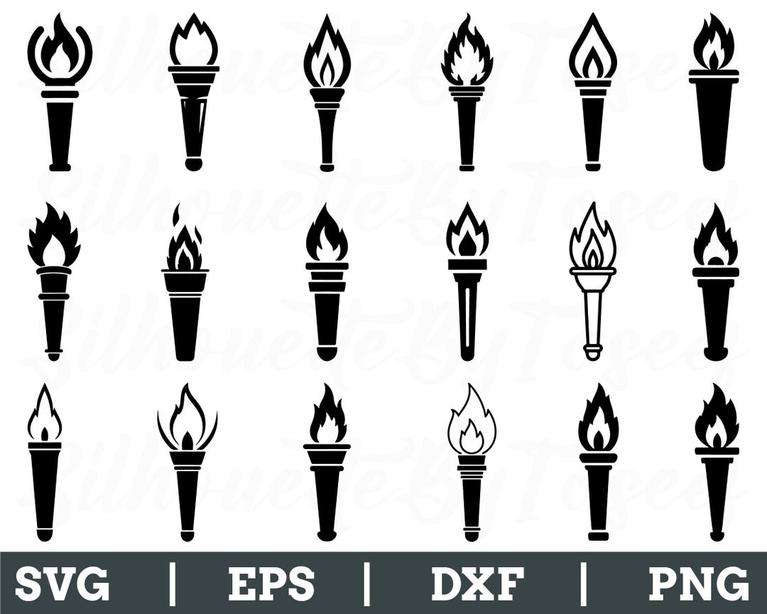 Torch Svg, Torch Silhouette, Torch Vector, Torch Cut File, Dxf, Png - Etsy