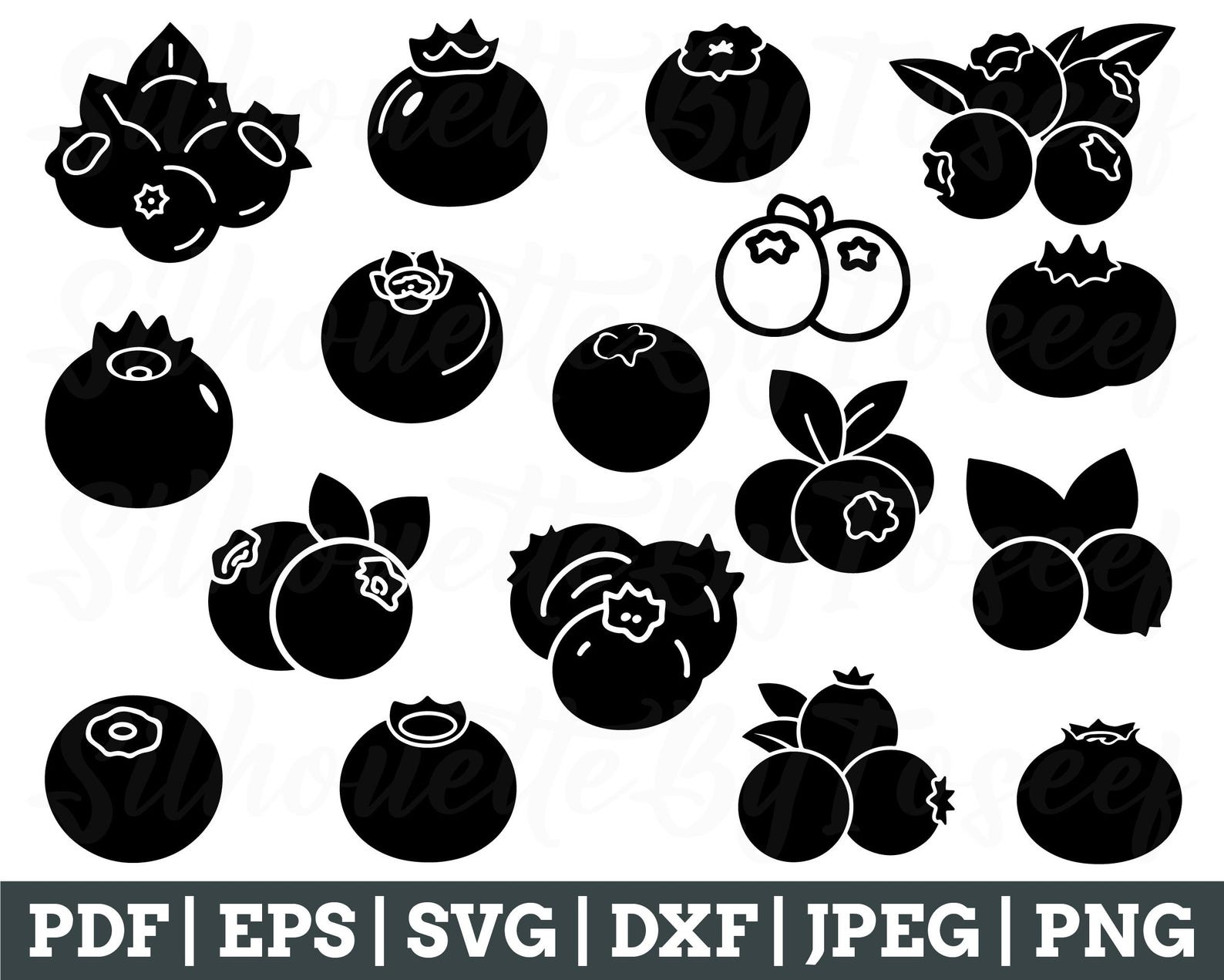 Blueberry Svg, Blueberry Cut File, Blueberry Vector, Blueberry Dxf ...