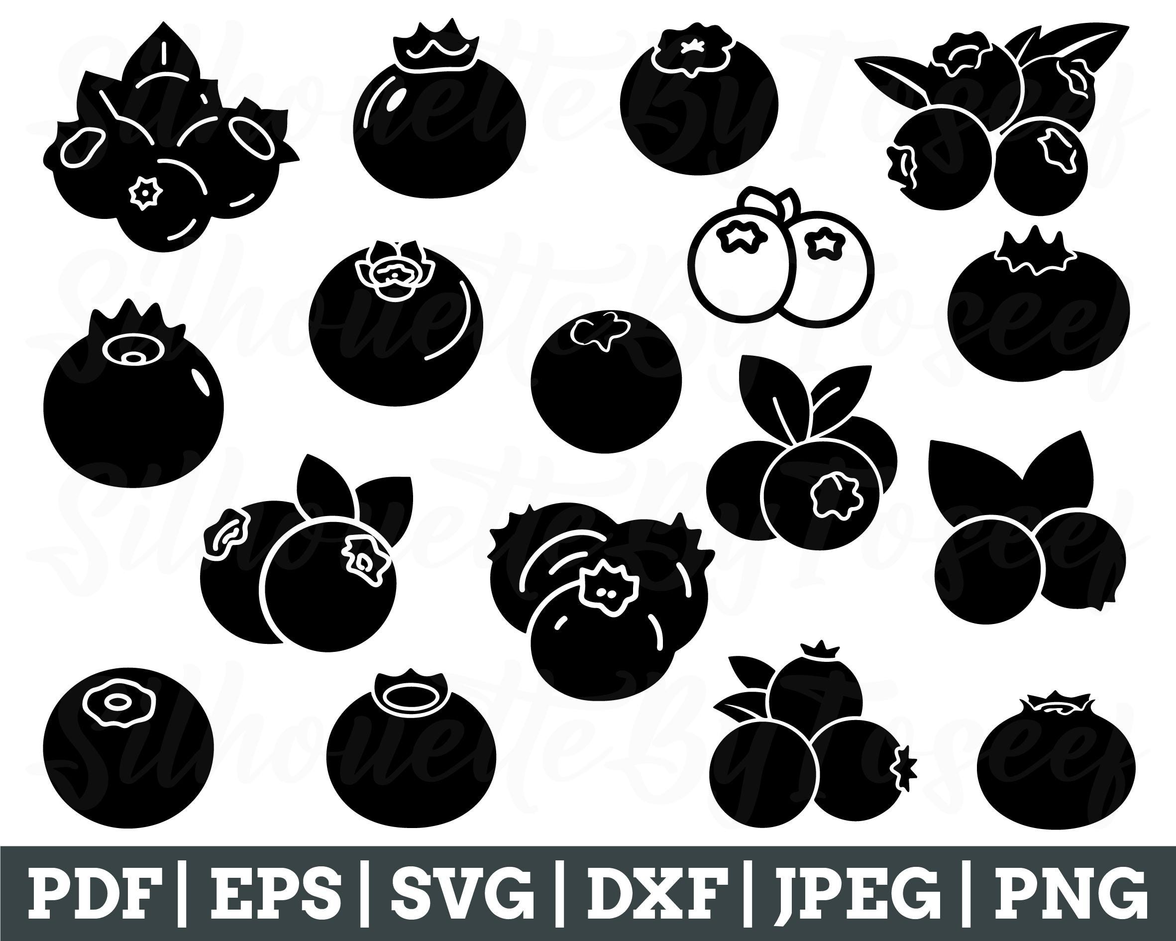 Blueberry Svg, Blueberry Cut File, Blueberry Vector, Blueberry Dxf ...