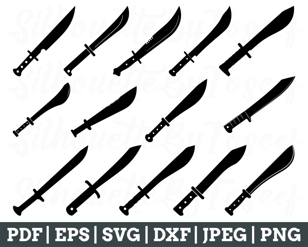 Machete Svg, Machete Silhouette, Machete Cut File, Machete Vector, Jpeg ...