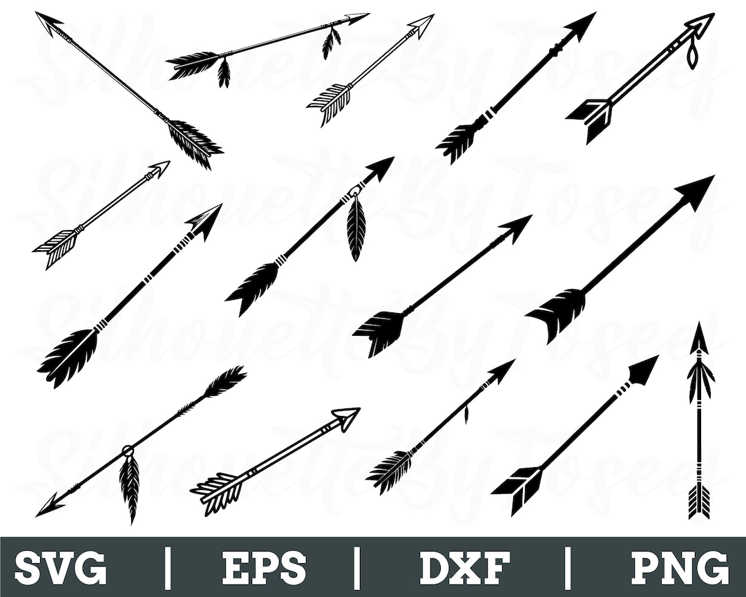Native Arrows Svg, Native Arrow Silhouette, Native Arrow Vector, Dxf ...