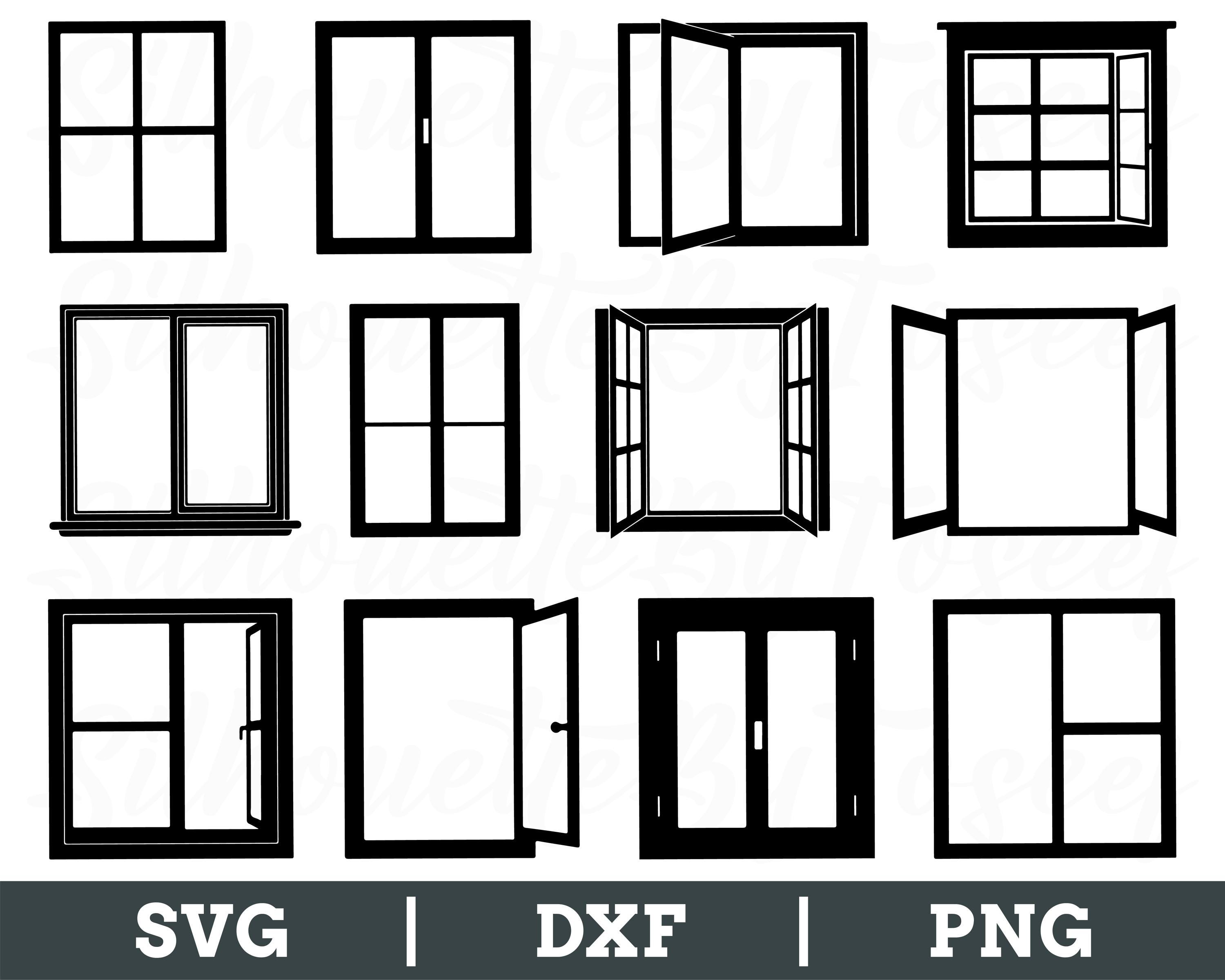 Window Svg, Window Silhouette, Open Window, Window Outline, Dxf, Png - Etsy
