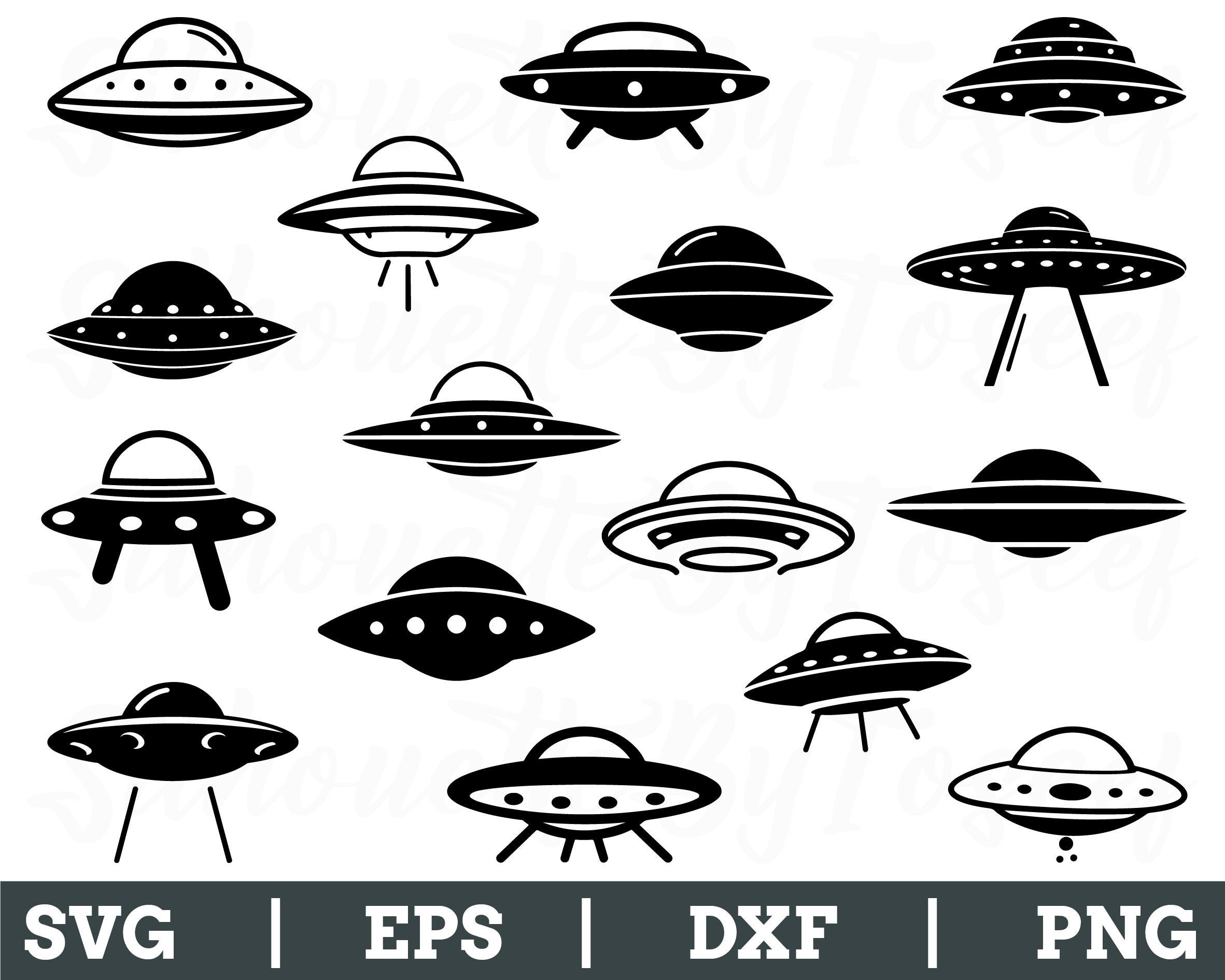UFO Svg, UFO Silhouette, UFO Vector, Dxf, Png - Etsy