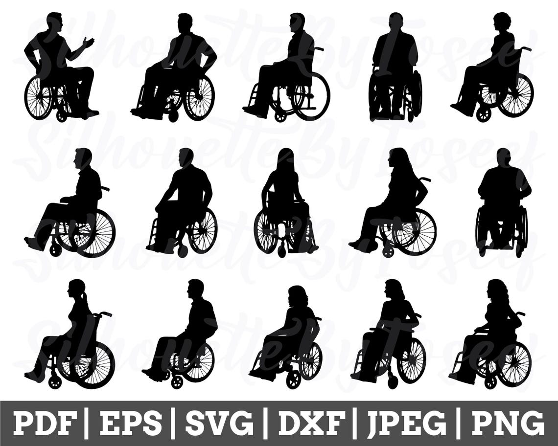 Wheelchair Svg, Wheelchair Cut File, Wheelchair Vector, Wheelchair Dxf ...