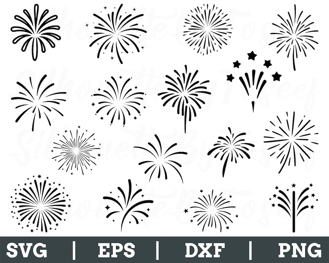 Fireworks Svg, Firework Silhouette, Firework Dxf, Firework Vector, Png ...