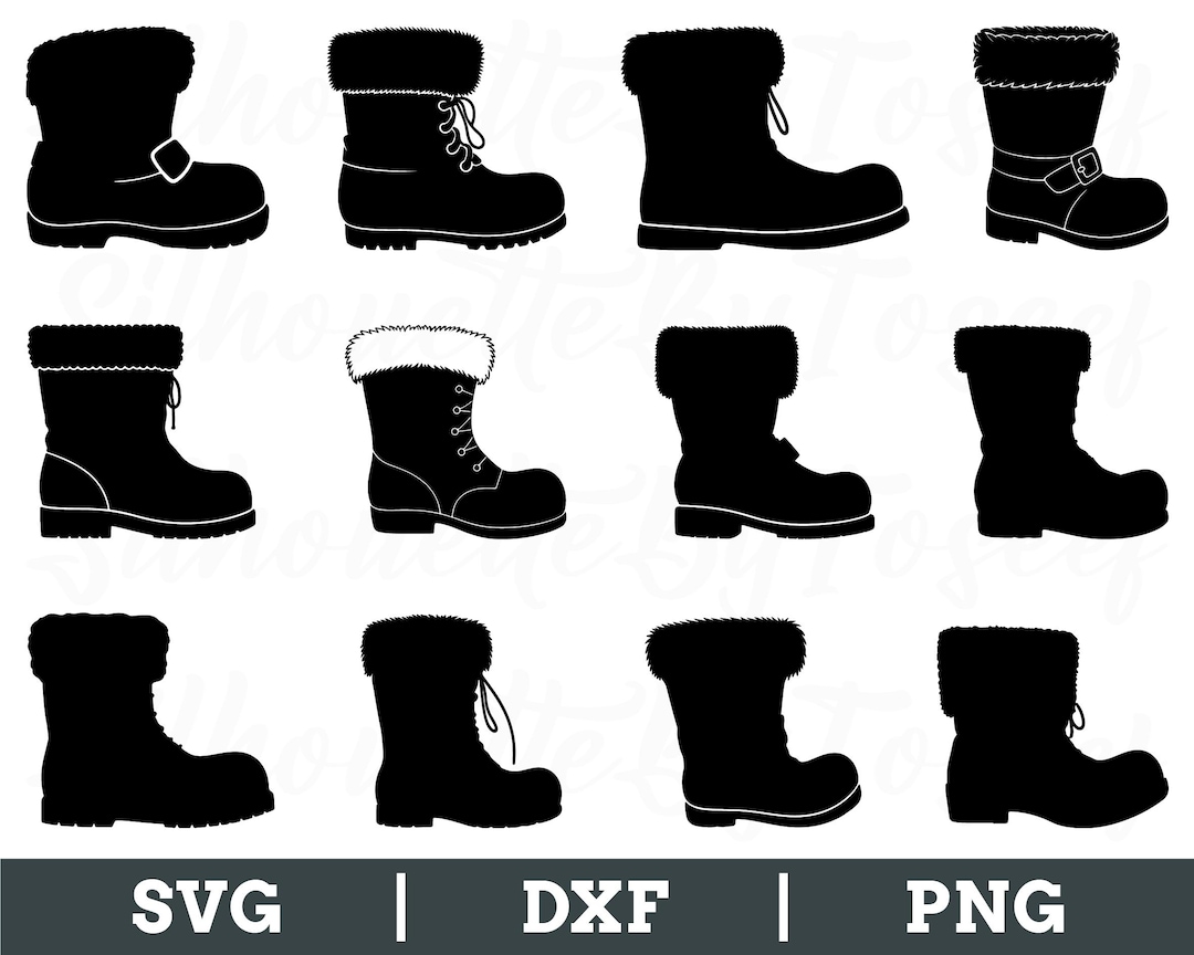 Santa Boots Svg, Santa Boot Silhouette, Santa Boot Vector, Santa Boot ...