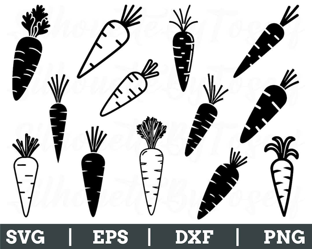 Carrots Svg, Carrots Cut File, Carrots Vector, Carrots Silhouette, Dxf ...