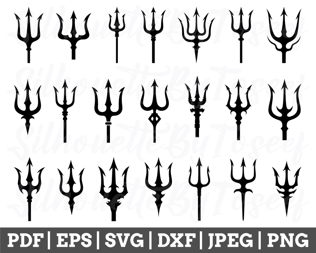 Trident Svg, Trident Cut File, Trident Silhouette, Trident Vector ...