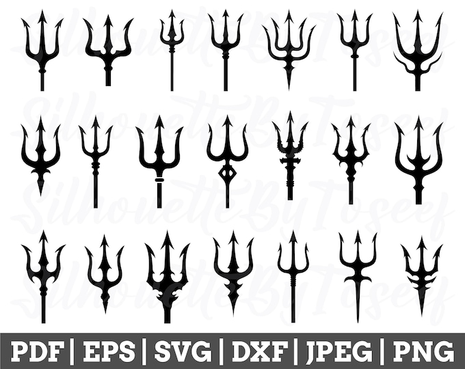 Trident SVG Bundle, Trident Clipart, 15 Trident Cut Files for Cricut ...