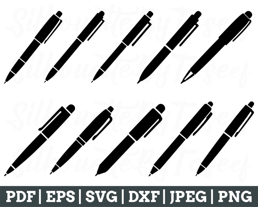 Pen Svg, Pen Silhouette, Pen Cut File, Pen Vector, Pen Dxf, Jpeg, Png ...
