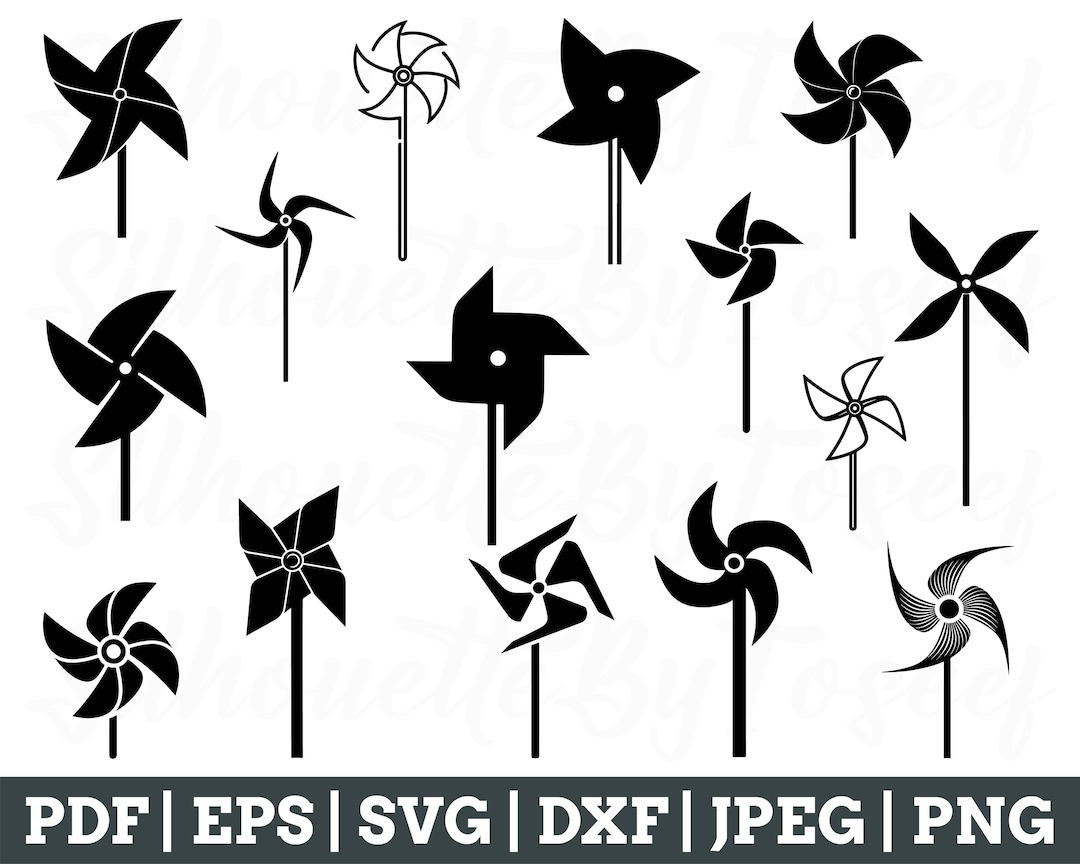 Pinwheel Svg, Pinwheel Vector, Pinwheel Silhouette, Pinwheel Cut File ...