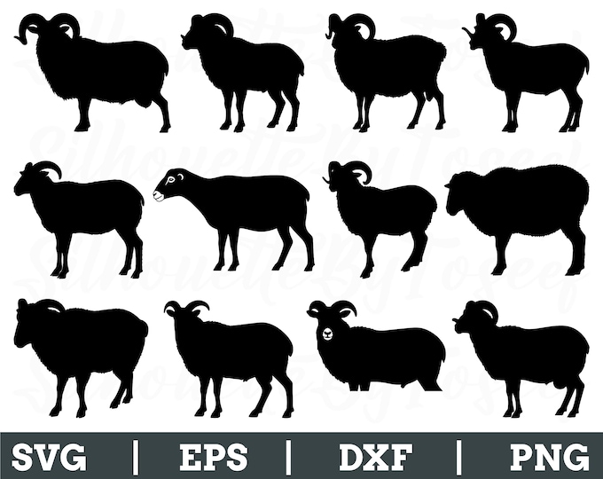 Ram SVG Set - Cricut, Silhouette | Vector Artistic Design Ram SVG Cut ...