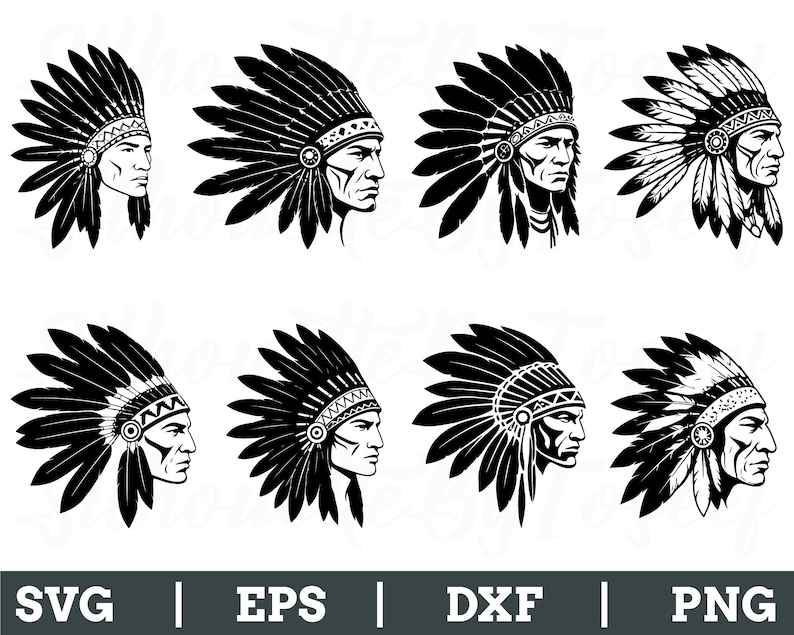 Native American Chief Head Svg, Native American Silhouette, Dxf, Png - Etsy