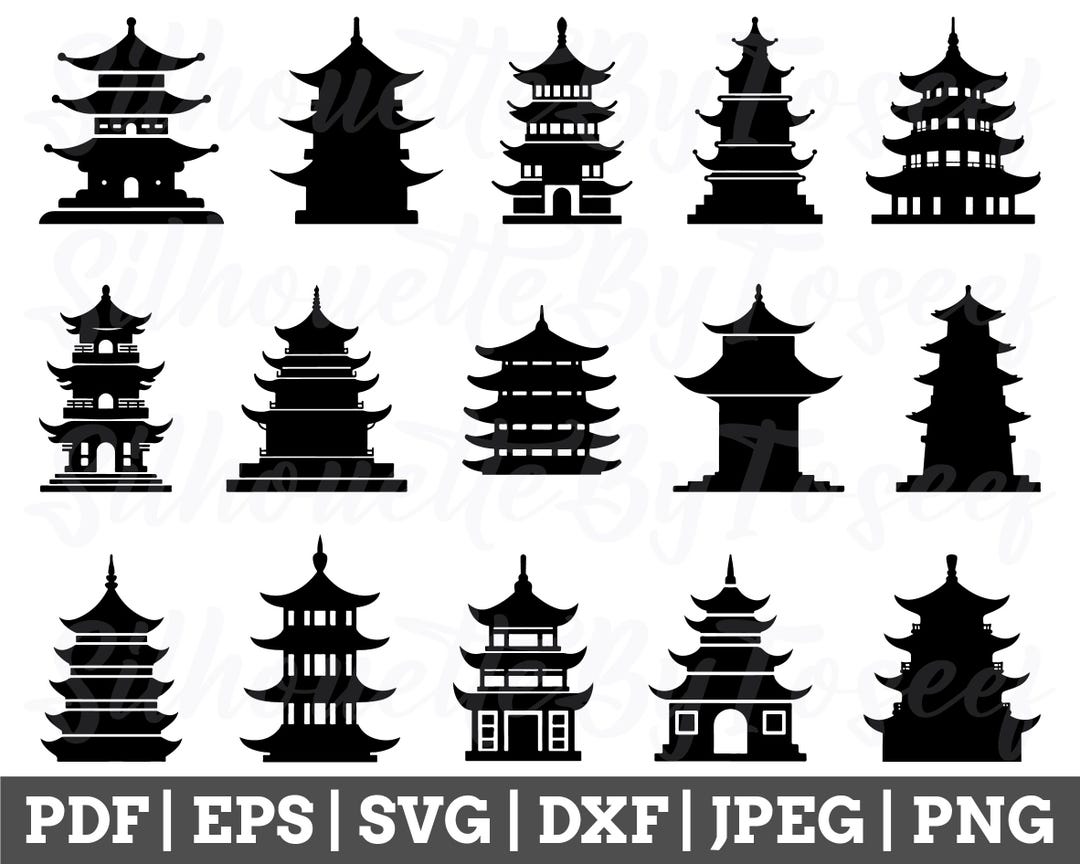 Pagoda Svg, Pagoda Cut File, Pagoda Silhouette, Pagoda Vector, Pagoda ...