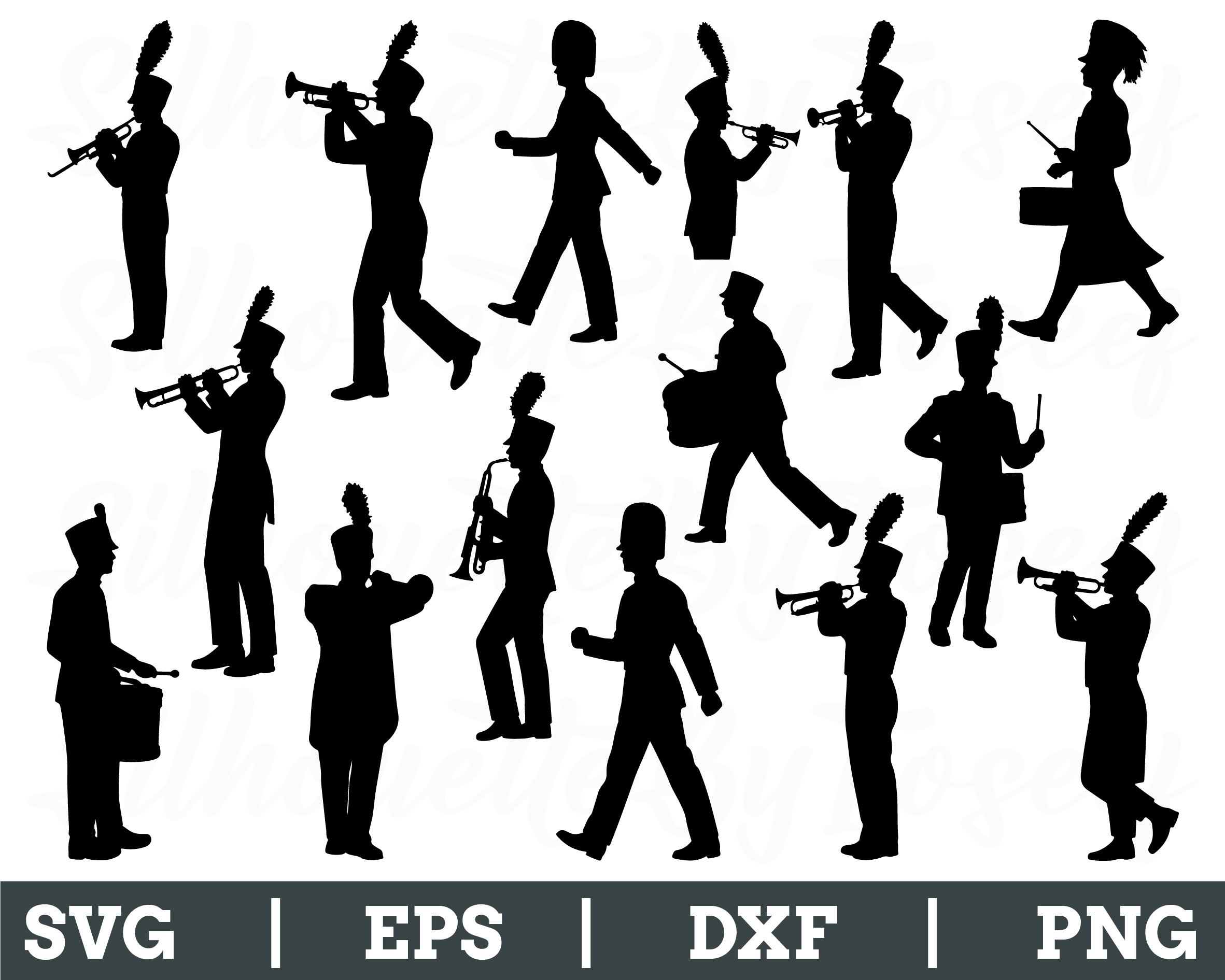 Marching Svg, Marching Silhouette, Marching Band Cut File, Dxf, Png - Etsy