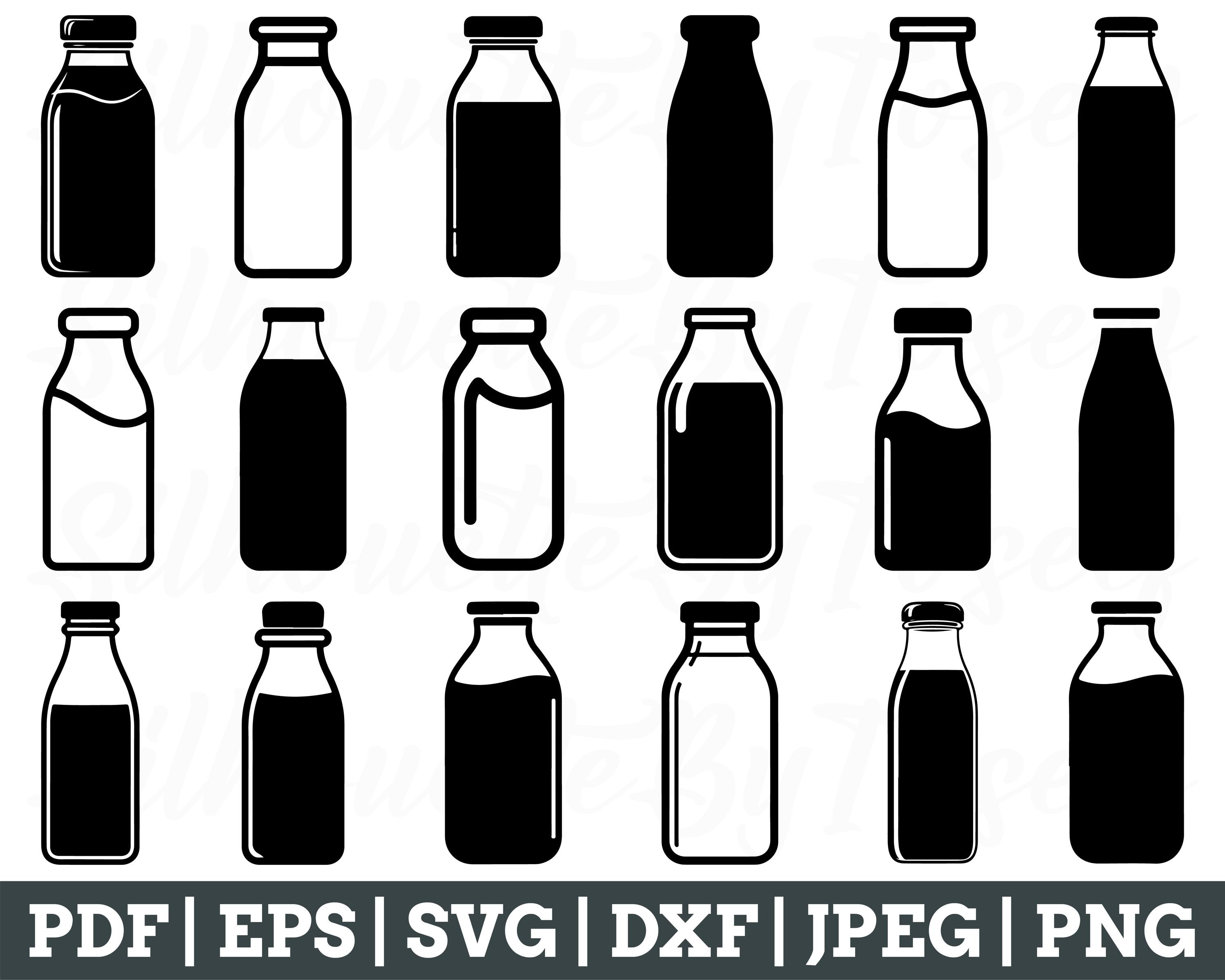Milk Bottles Svg, Milk Bottles Cut File, Milk Bottle Vector, Jpeg, Png ...