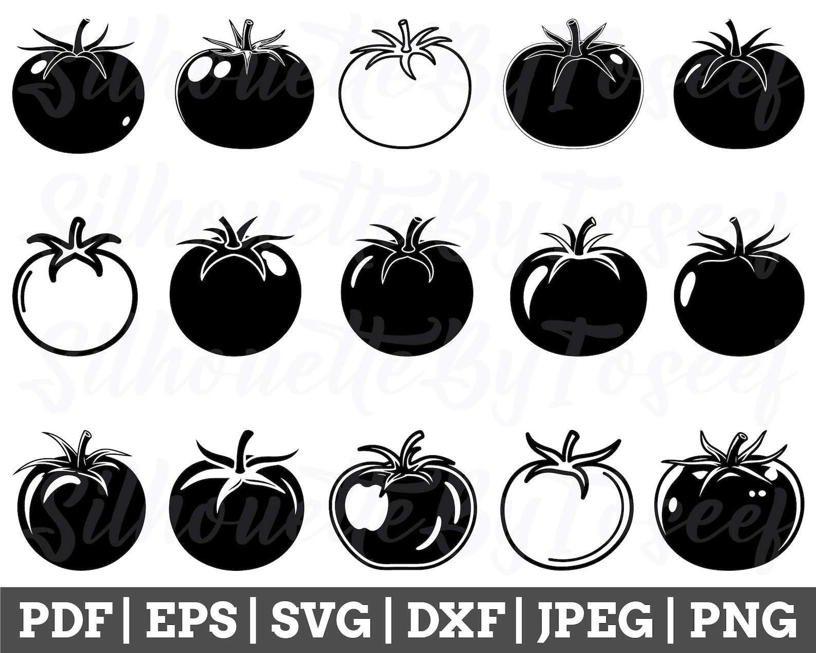 Tomato Svg, Tomato Cut File, Tomato Vector, Tomato Silhouette, Tomato ...