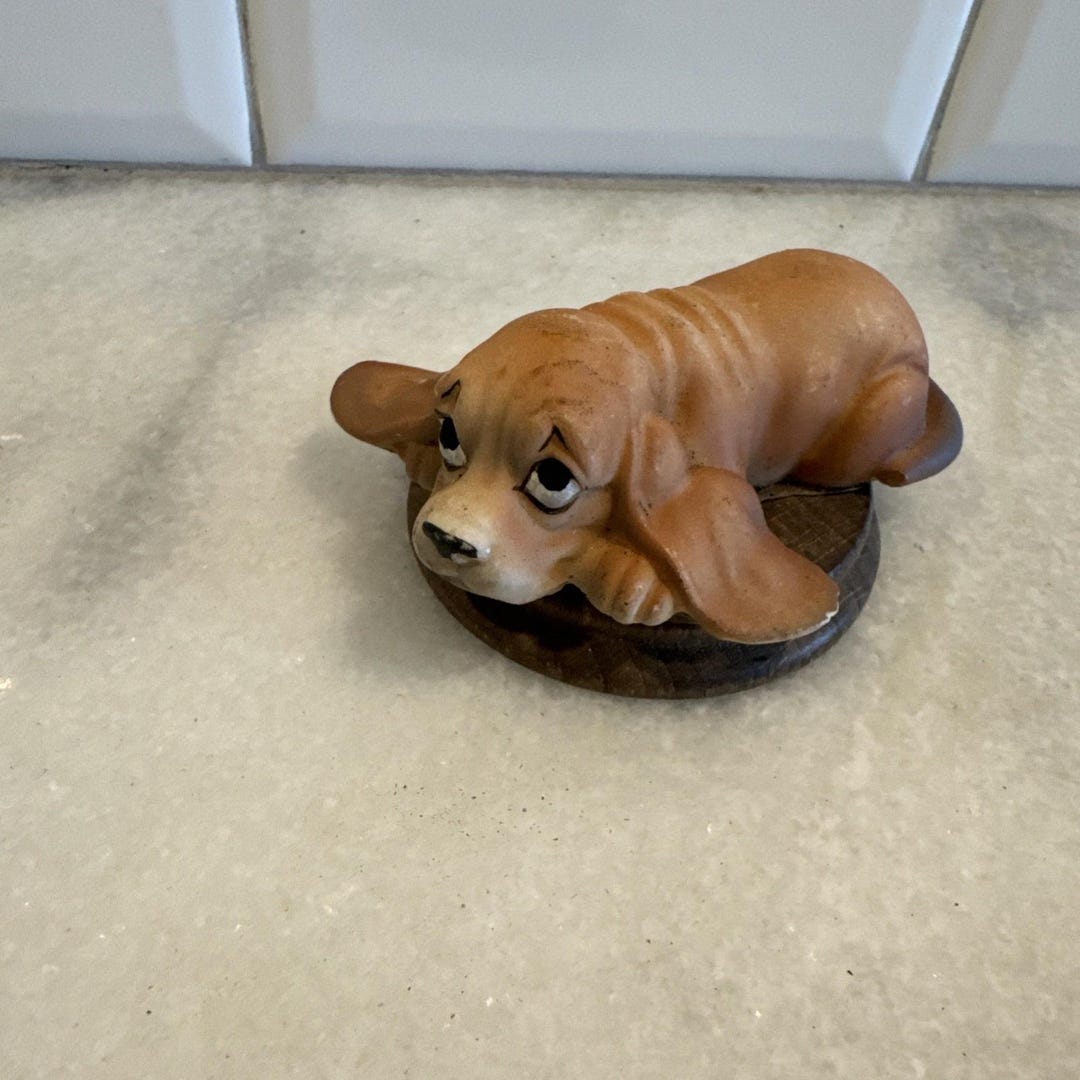 TICHE PORCELAIN BASSETT Hound Figure - Italy - Etsy