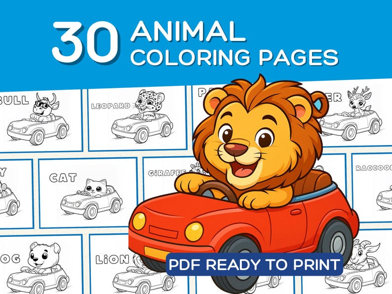 30 Animal-themed Coloring Pages for Kids | Educational Animal Printable ...