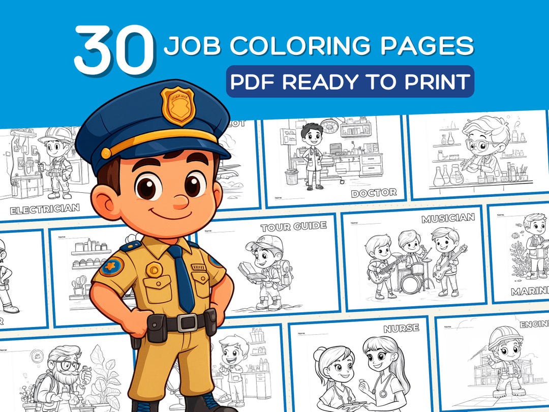 30 Job-themed Coloring Pages for Kids | Educational Career Printable ...