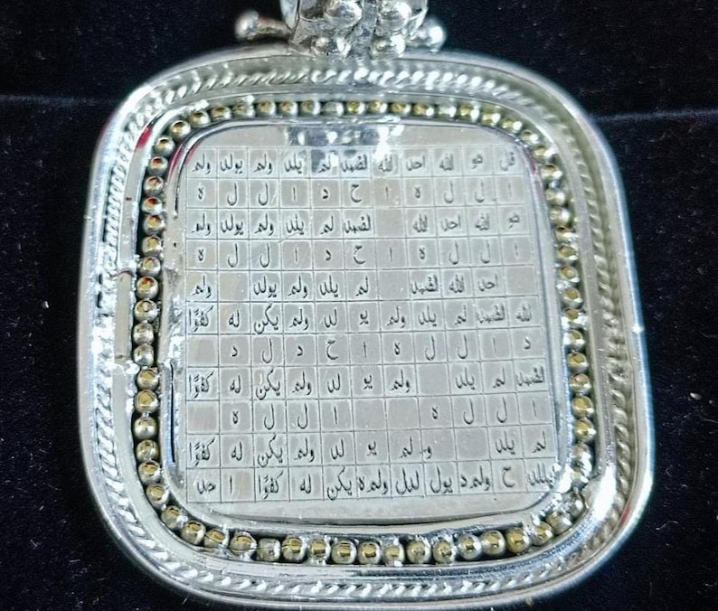 Islamic Talisman Pendant | Arabic Engraved Amulet Necklace | 925 ...