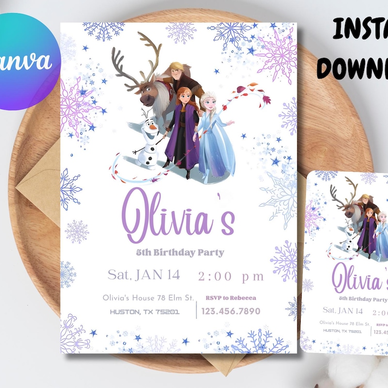 Snow Invitation Template - Etsy