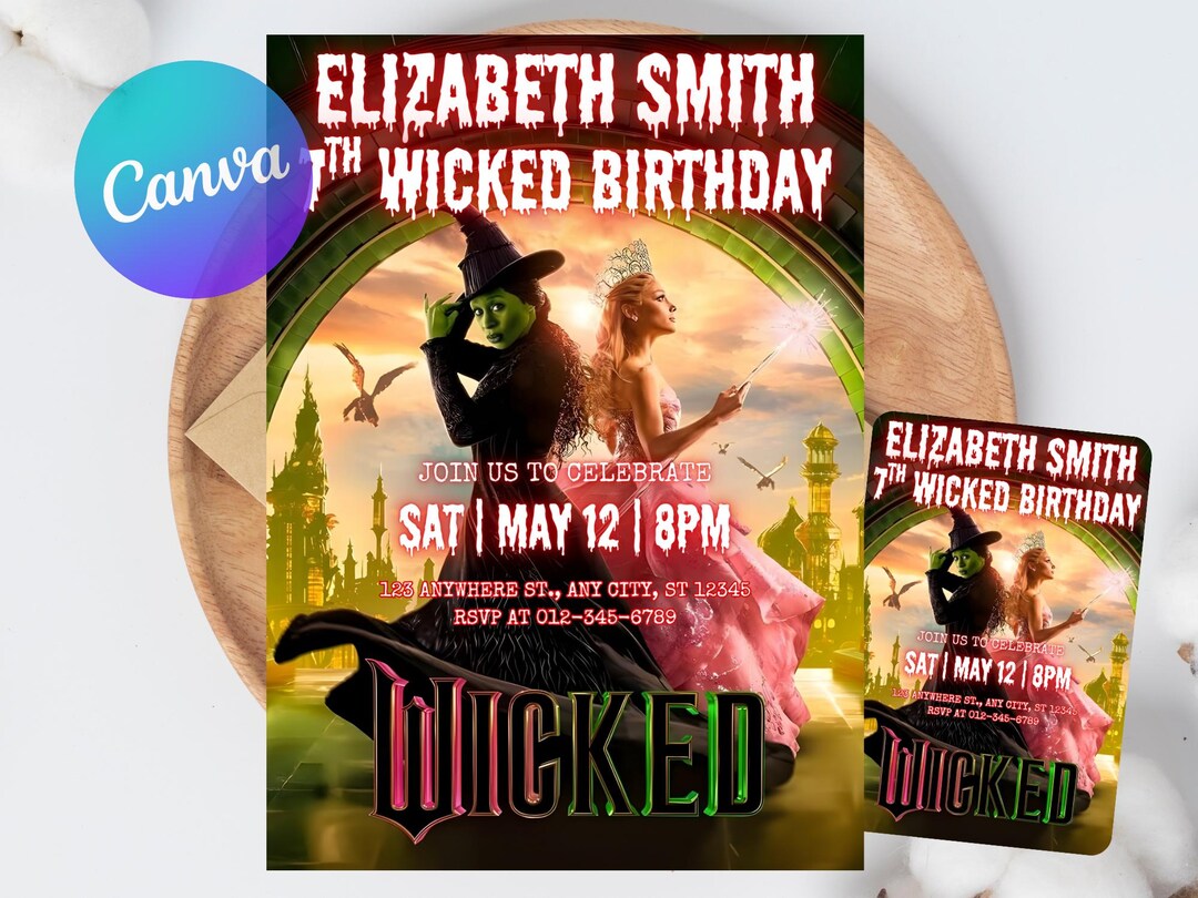 Wicked Birthday Party Invitation, Wicked Party Invitation, Wicked ...