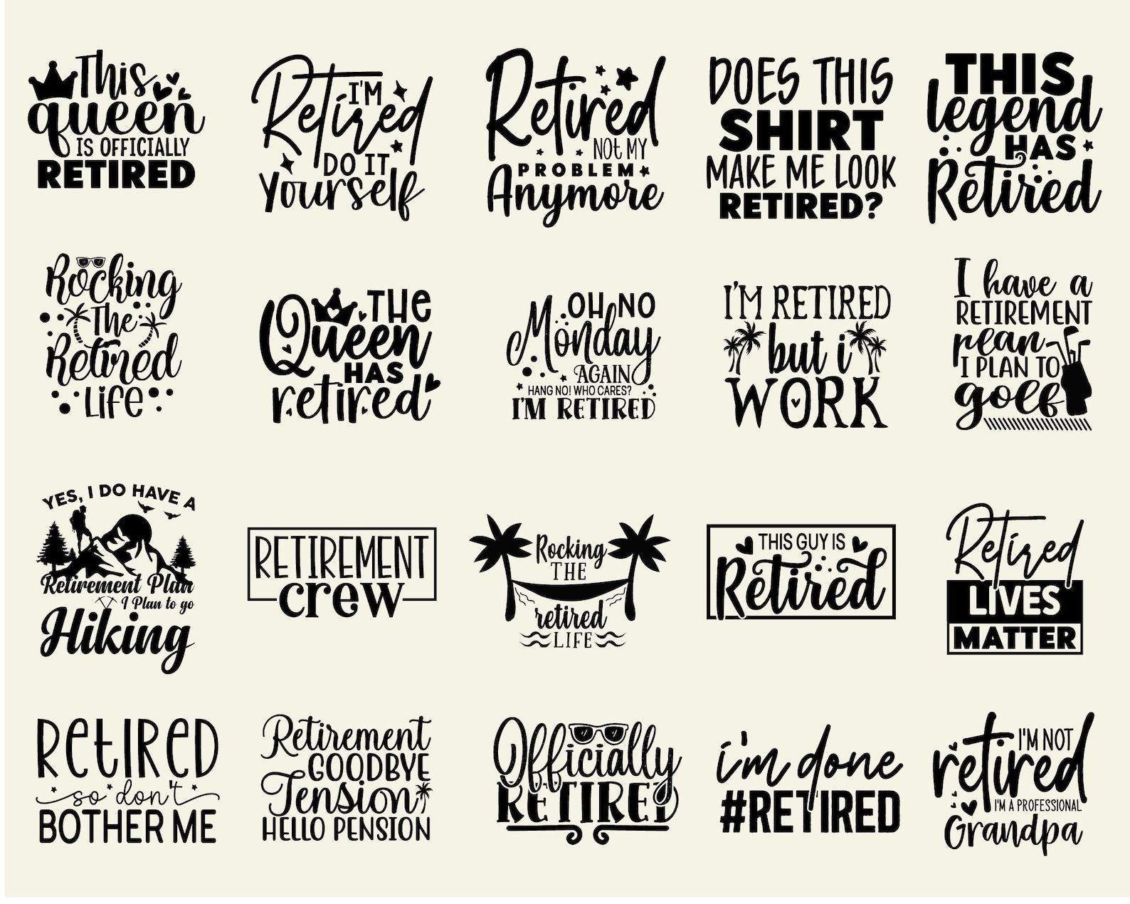 Retirement Svg Bundle, Funny Retired Svg, Retirement Svg, Retired T ...