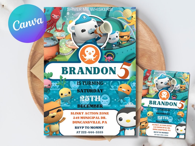 Editable the Octonauts Birthday Invitation Template, Printable Birthday ...