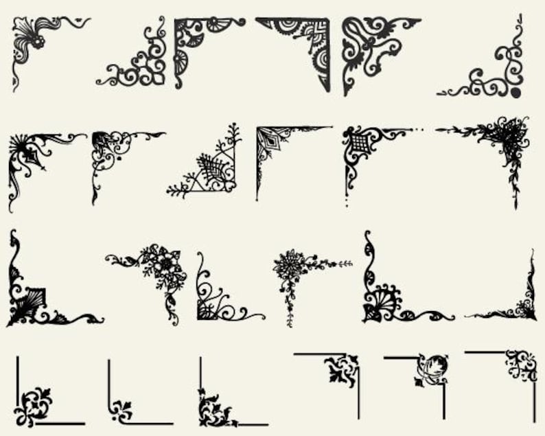 Corner Svg Bundle, Corner Svg, Floral Corner Svg Files, Decorative Page ...