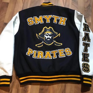 Custom Embroidered Varsity Jacket, Wool Body, Leather Sleeves - Etsy