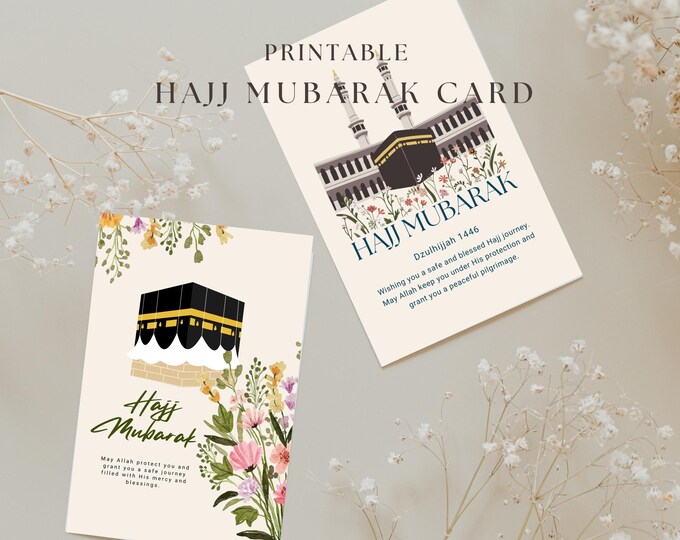 Hajj Mubarak Card Printable, Hajj Mubarak Card, Hajj Mubarak, Hajj ...