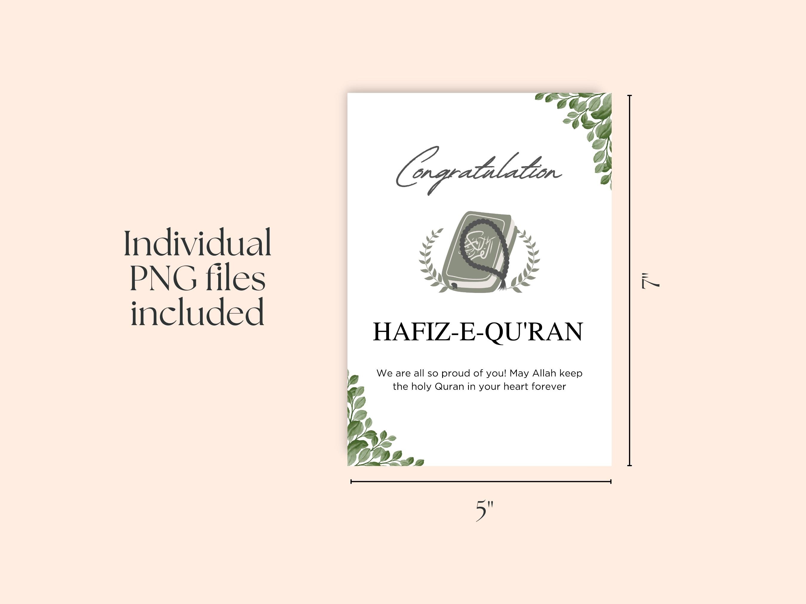 Hafiz Mubarak Greeting Card, Printable Hifz Card, Hafiz Graduation ...