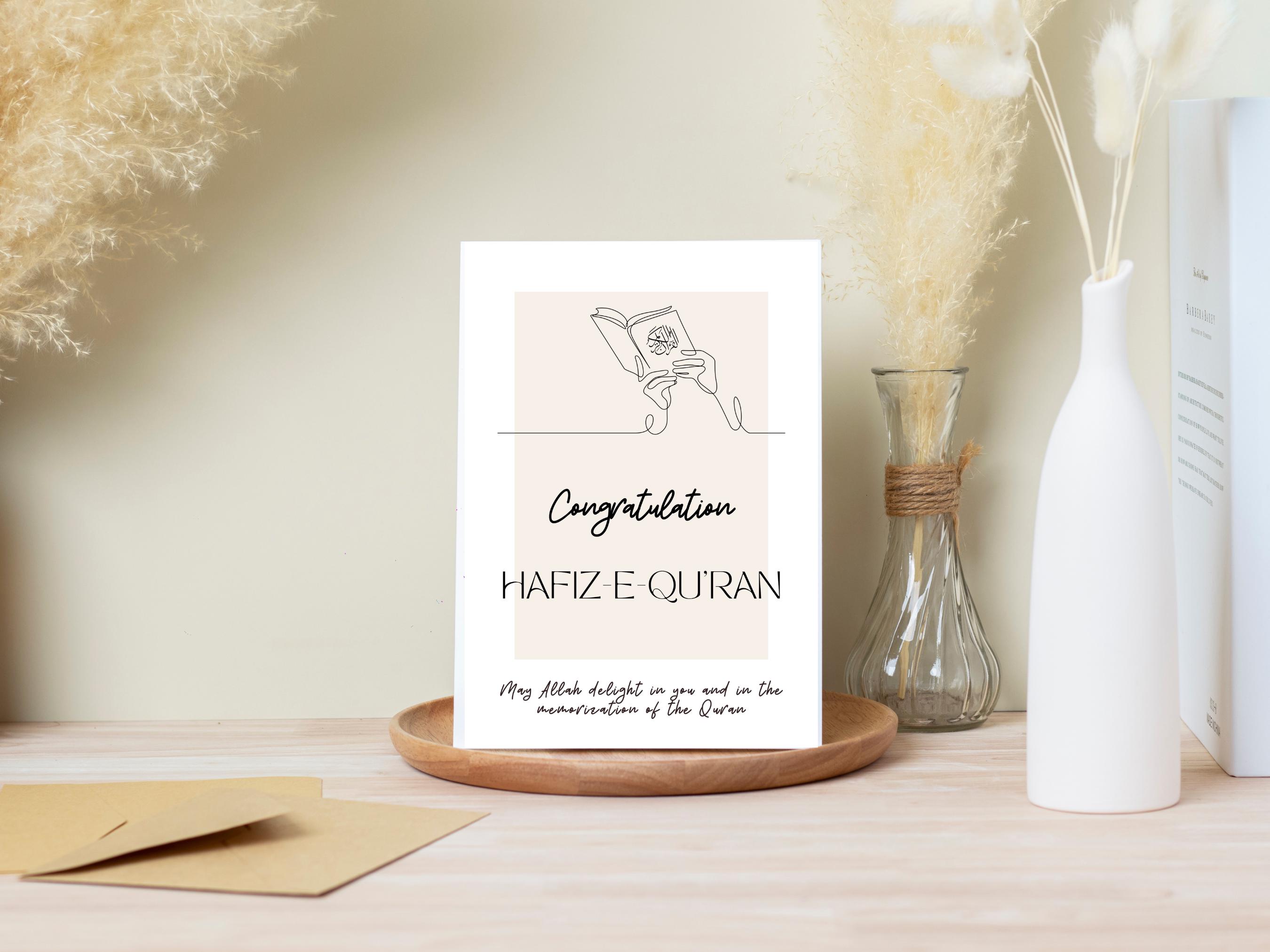 Hafiz Mubarak Greeting Card, Printable Hifz Card, Hafiz Graduation ...