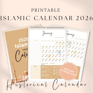 2026 Islamic Historical Calendar : 1447 - 1448 Hijri & Gregorian ...