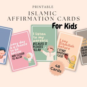 Islamic Affirmation Cards for Kids, Muslim Affirmation Cards, Printable ...
