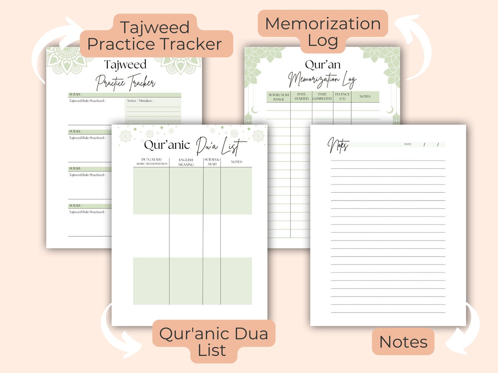 Quran Journal Digital, Quran Journaling, Quran Workbook, Quran Study ...